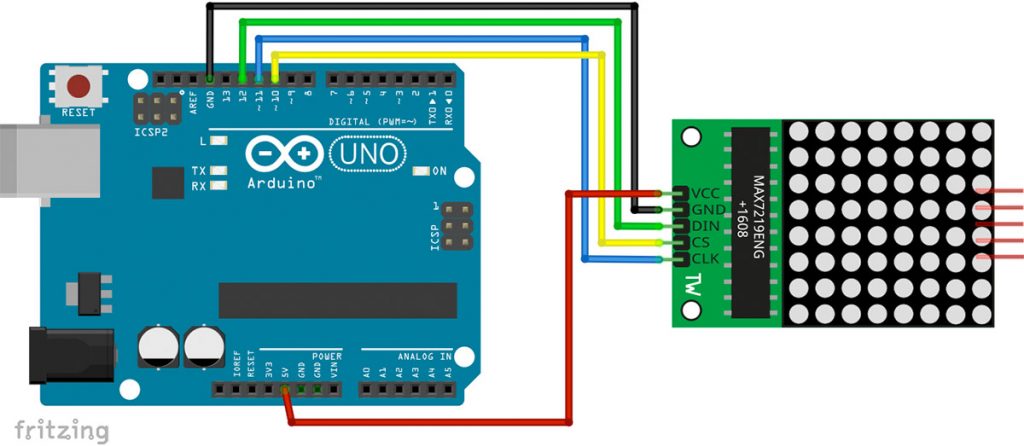 Open fire on an LED matrix display - StartHardware - Tutorials for Arduino