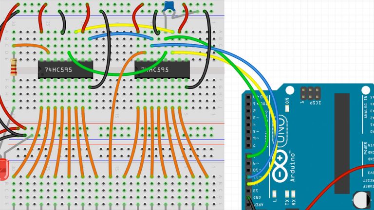 Extending Arduino with Shift Resister 74HC595 - More Outputs!