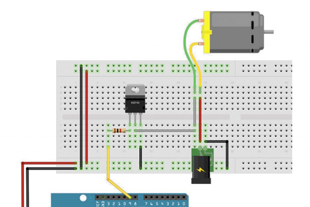 Motorsteuerung mit einem Transistor – Arduino Tutorial