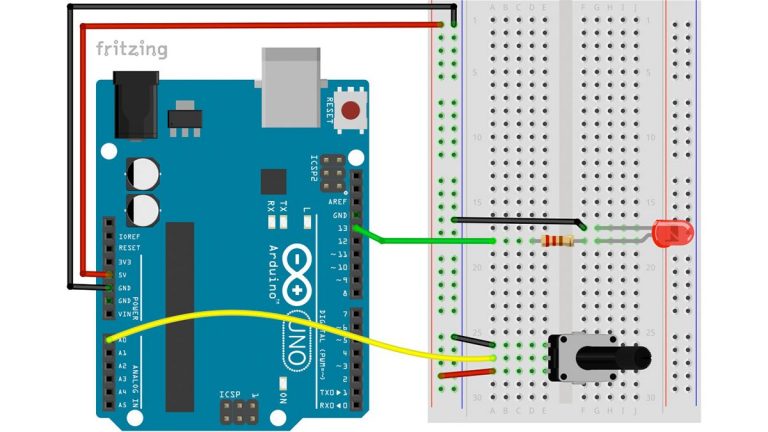 Arduino Analog Input – Schaltplan, Programmcode und Erklärung
