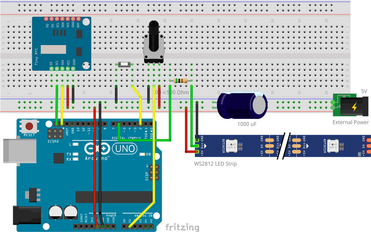 Leuchtender Adventskalender mit Arduino und WS2812 LED Strip