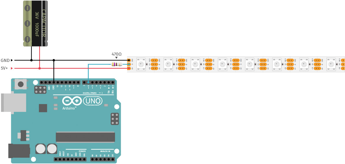 US Police Lights mit Arduino und WS2812-LED-Strip – Arduino Tutorial