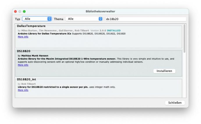 Arduino DS18B20 –Temperaturmessung mit digitalem Sensor